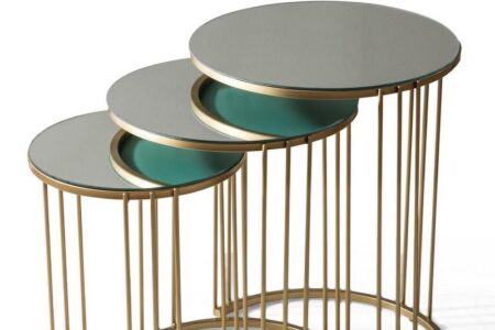 Napoli Gold Metal Ayaklı, Aynalı,3’Lü Zigon Sehpa - Mobievim Evinizin ...